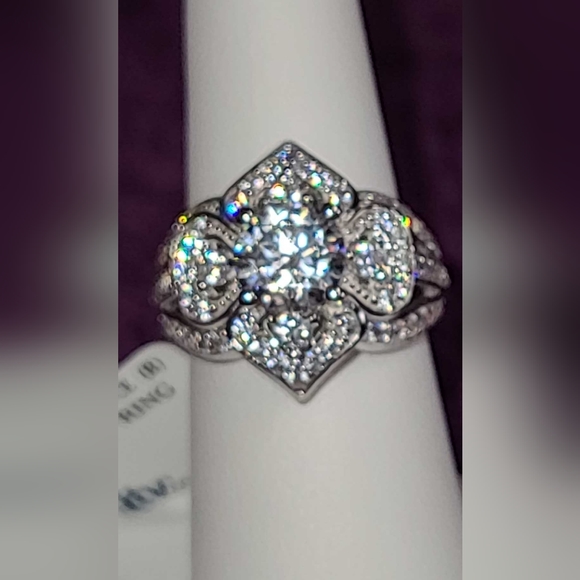 JTV | Jewelry | Bella Luce Round Diamond Simulant Rhodium Over Sterling ...